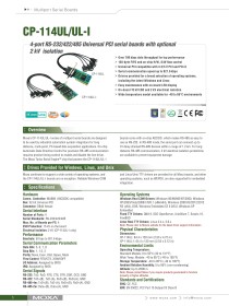 MOXA 목사 CP-114UL-I-DB9M 4-port RS-232/422/485 Universal PCI serial boards with optional 2 kV ...