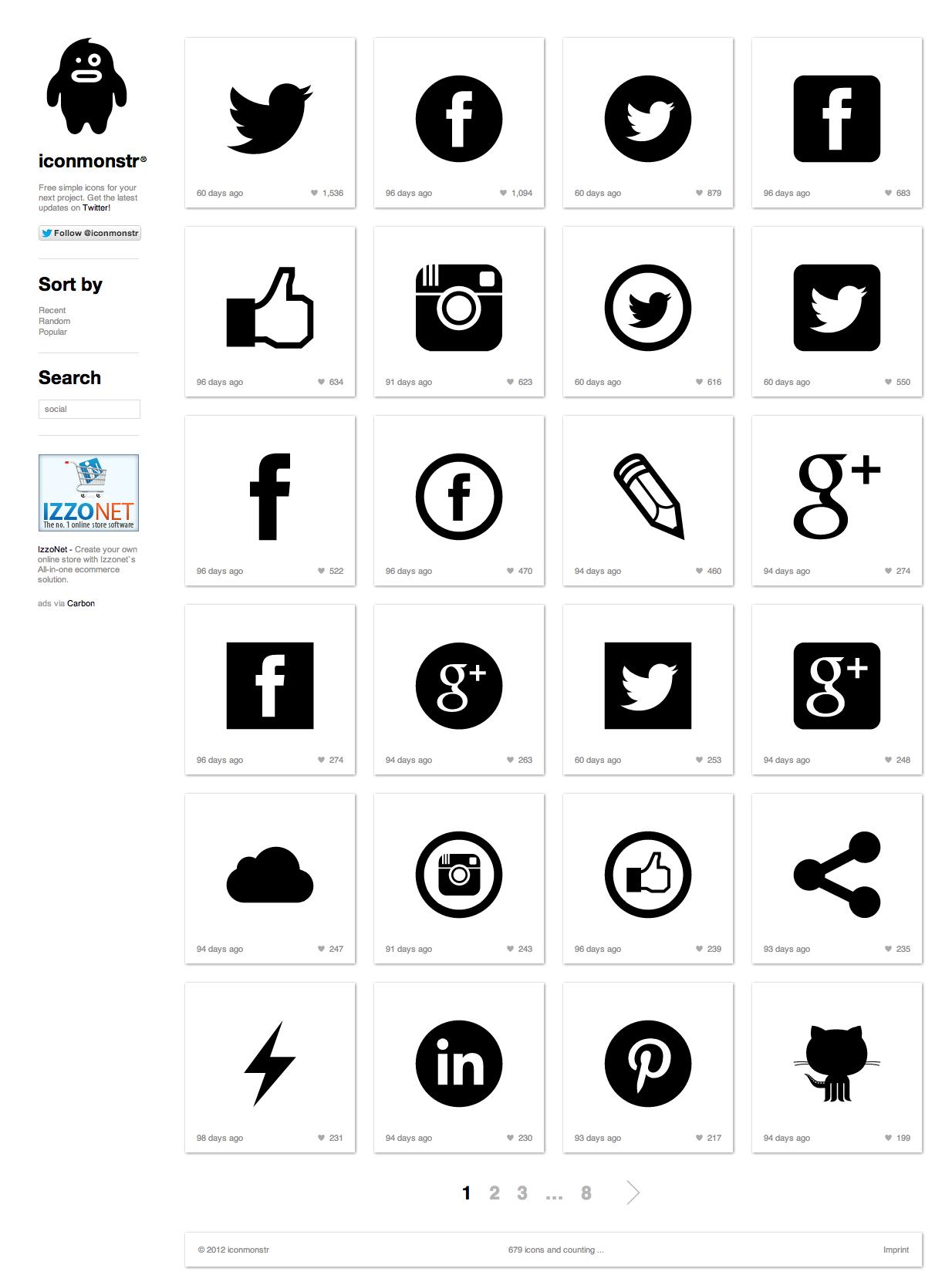 하이퀄리티 심플 아이콘 무료 다운로드 사이트 – 아이콘 몬스터(iconmonstr) : 네이버 블로그
