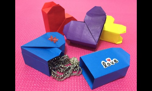 종이 접기 하트 박스! 아키코 야마나시. Origami Secret Heart Box : 네이버 블로그